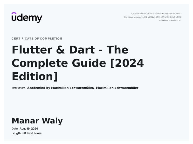 Manar Waly on LinkedIn: #flutter #dart #udemy #mobiledevelopment #coding Manar Waly on LinkedIn: #flutter #dart #udemy #mobiledevelopment #coding