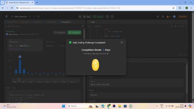 KOTHA SATYA PRANAY on LinkedIn: #leetcode #codingchallenge #linkedlist ... KOTHA SATYA PRANAY on LinkedIn: #leetcode #codingchallenge #linkedlist ...