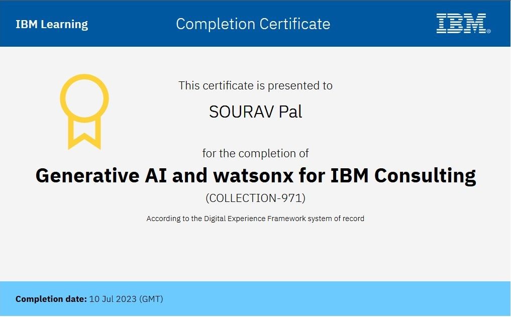 Sourav Pal on LinkedIn: #generativeai #ai #watsonx #ibmconsulting Sourav Pal on LinkedIn: #generativeai #ai #watsonx #ibmconsulting