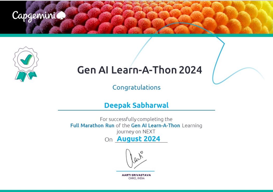 Deepak Sabharwal on LinkedIn: #capgemini #generativeai # ... Deepak Sabharwal on LinkedIn: #capgemini #generativeai # ...