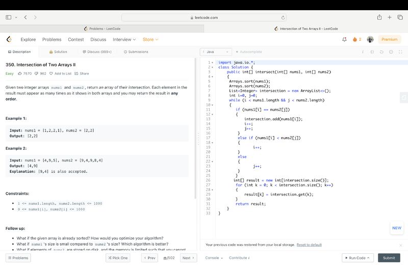 Day 22 of Java Challenge: Intersection of Two Arrays | RACHITA NANGALIA ... Day 22 of Java Challenge: Intersection of Two Arrays | RACHITA NANGALIA ...