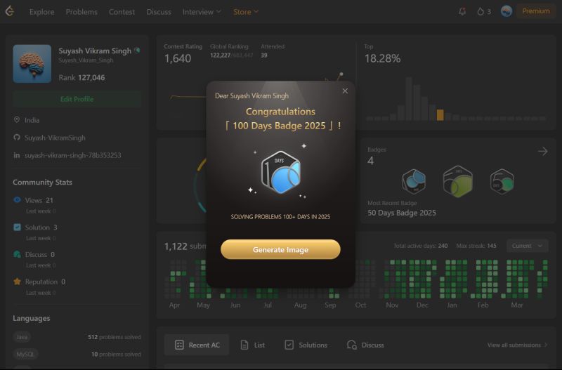 #leetcode #100daysofcode #problemsolving #codingjourney #developerlife ... #leetcode #100daysofcode #problemsolving #codingjourney #developerlife ...