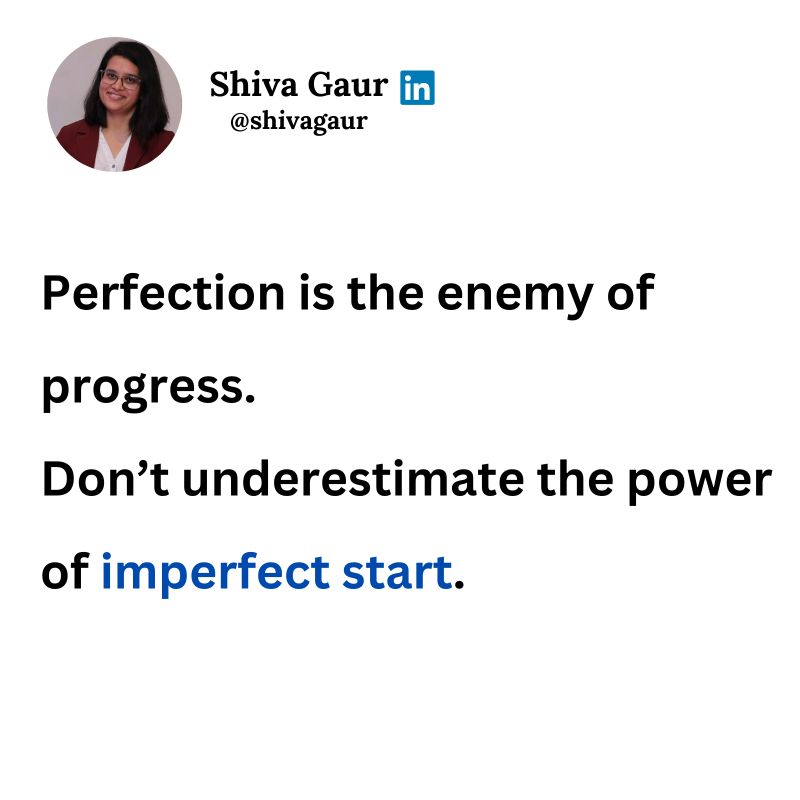 Shiva Gaur on LinkedIn: #progressoverperfection #embraceimperfection # ... Shiva Gaur on LinkedIn: #progressoverperfection #embraceimperfection # ...