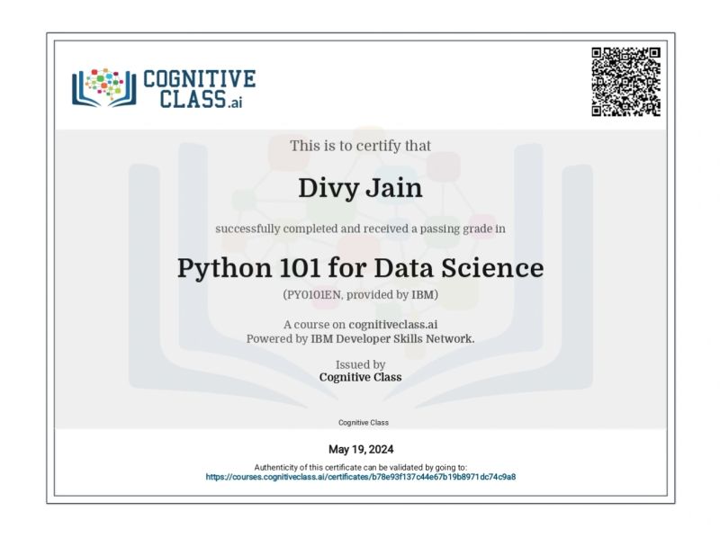 Divy Jain on LinkedIn: #python #datascience #certification # ... Divy Jain on LinkedIn: #python #datascience #certification # ...