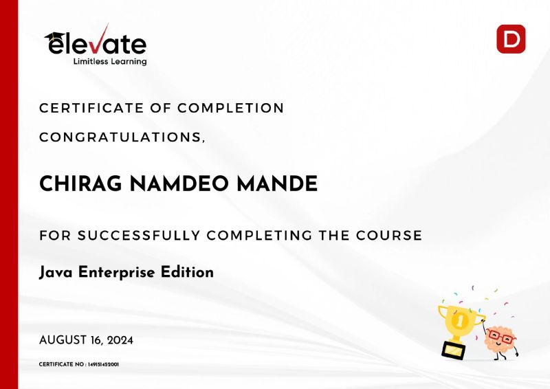 Chirag Mande on LinkedIn: #java #certification #learning # ... Chirag Mande on LinkedIn: #java #certification #learning # ...