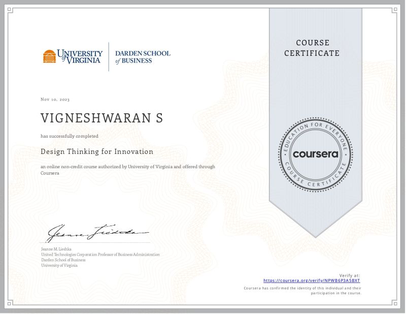 Vigneshwaran Sundar on LinkedIn: #coursera #courseracertificate # ... Vigneshwaran Sundar on LinkedIn: #coursera #courseracertificate # ...