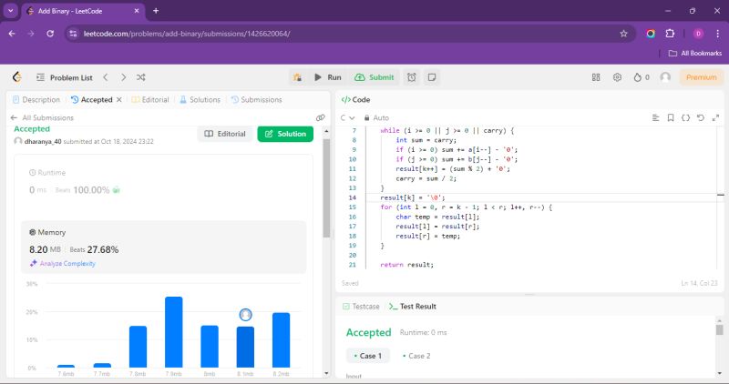 DHARANYA P on LinkedIn: #leetcode #addbinary #day21 #leetcode # ... DHARANYA P on LinkedIn: #leetcode #addbinary #day21 #leetcode # ...