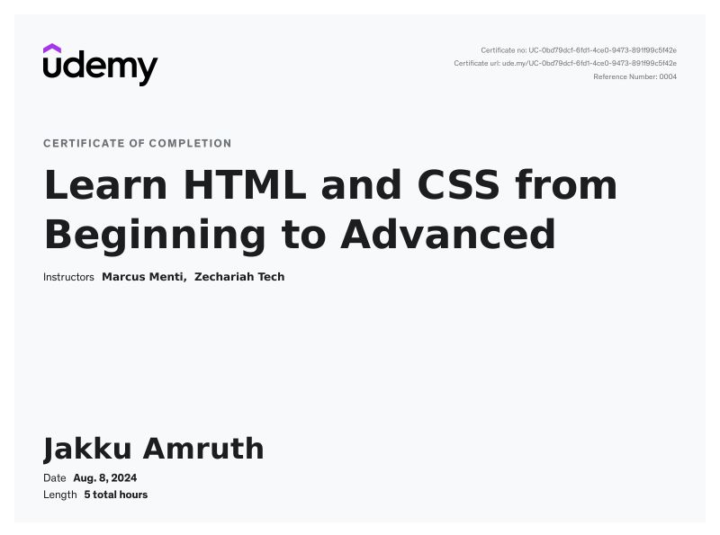 Amruth Jakku on LinkedIn: #html #css #webdevelopment #udemy #techskills ... Amruth Jakku on LinkedIn: #html #css #webdevelopment #udemy #techskills ...