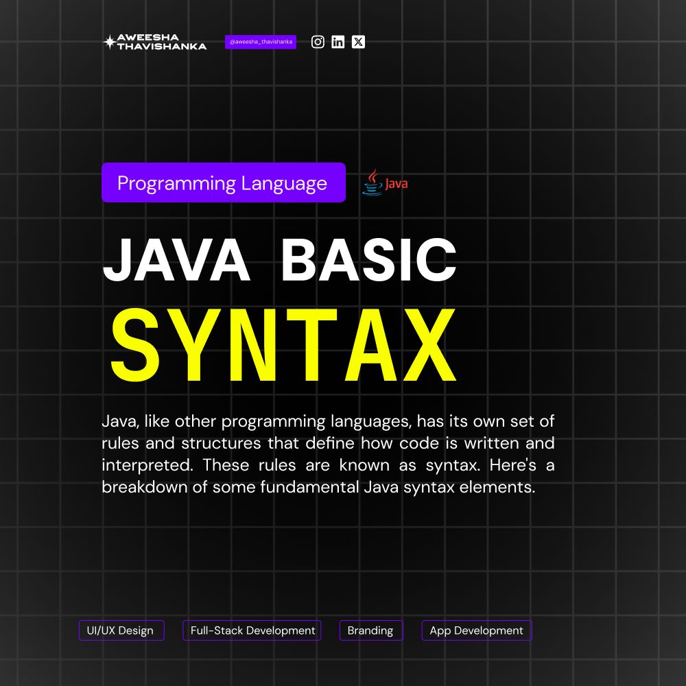 Aweesha Thavishanka on LinkedIn: #java #javaprogramming #javasyntax # ... Aweesha Thavishanka on LinkedIn: #java #javaprogramming #javasyntax # ...