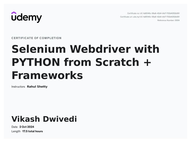 Vikash Dwivedi on LinkedIn: #automation #selenium #python #learning Vikash Dwivedi on LinkedIn: #automation #selenium #python #learning
