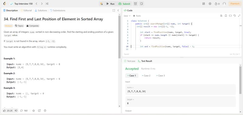 BALAJI P on LinkedIn: #Leetcode Solved Find First and Last Position of ... BALAJI P on LinkedIn: #Leetcode Solved Find First and Last Position of ...