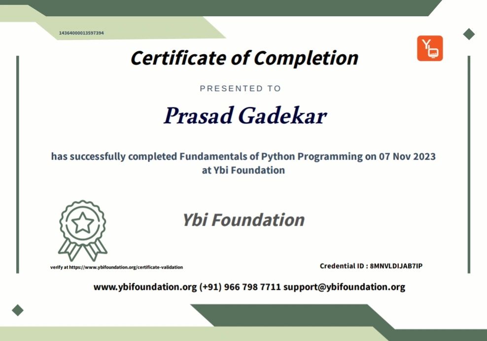 Prasad Gadekar on LinkedIn: #pythonprogramming #ybifoundation # ... Prasad Gadekar on LinkedIn: #pythonprogramming #ybifoundation # ...