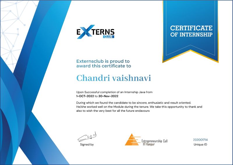 Chandri Vaishnavi on LinkedIn: #javaprogramming #externsclub # ... Chandri Vaishnavi on LinkedIn: #javaprogramming #externsclub # ...
