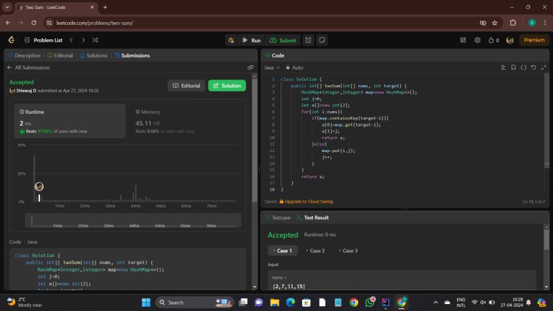 #100daysofcode #codingchallenge #array #twosum | Shiva Raj #100daysofcode #codingchallenge #array #twosum | Shiva Raj