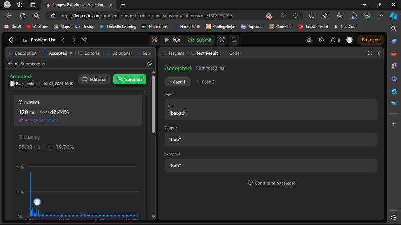 Day 62 of LeetCode challenge: 5 palindromic substring | Pooja Sri ... Day 62 of LeetCode challenge: 5 palindromic substring | Pooja Sri ...