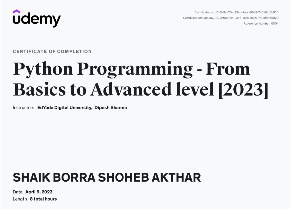 Shoheb Akthar Shaik Borra on LinkedIn: #pythonprogramming # ... Shoheb Akthar Shaik Borra on LinkedIn: #pythonprogramming # ...