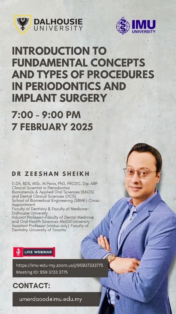 Zeeshan Sheikh DipDh, BDS, MSc, PhD, MPerio, FRCDC, Diplomate-ABP ... Zeeshan Sheikh DipDh, BDS, MSc, PhD, MPerio, FRCDC, Diplomate-ABP ...