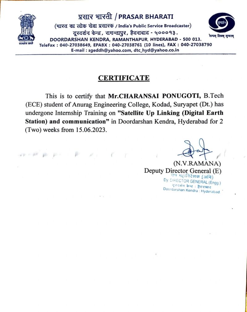 Charan Sai Ponugoti on LinkedIn: Internship certificate from ... Charan Sai Ponugoti on LinkedIn: Internship certificate from ...