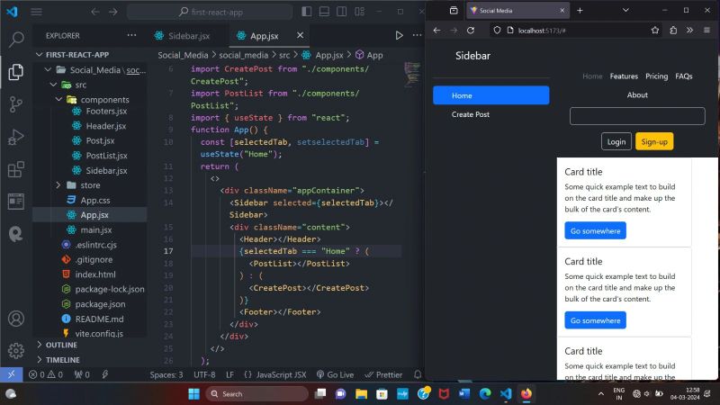 Day 17 of 30 days react learning challenge Creating a social media ... Day 17 of 30 days react learning challenge Creating a social media ...