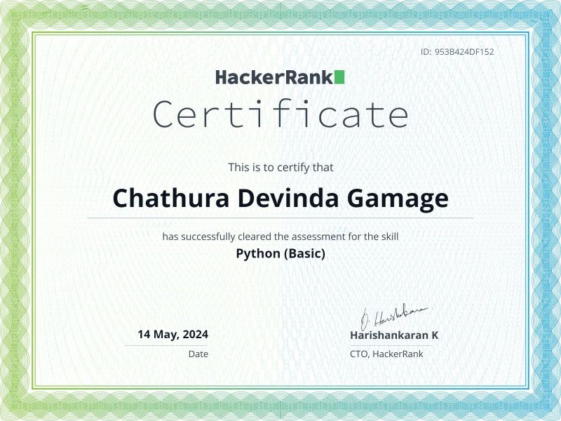 Chathura Dewinda on LinkedIn: #python #programming #coding #hackerrank ... Chathura Dewinda on LinkedIn: #python #programming #coding #hackerrank ...