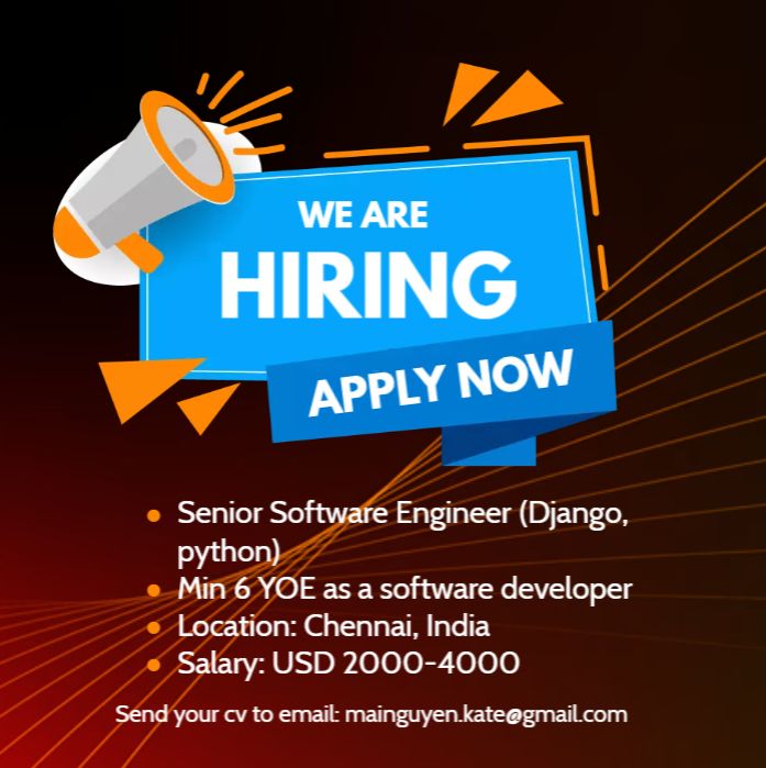 #python #django #fullstackdeveloper #india #chennaijobs #chennaihiring ... #python #django #fullstackdeveloper #india #chennaijobs #chennaihiring ...
