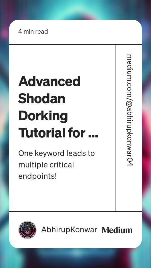 Abhirup Konwar on LinkedIn: #shodan #dorking #dork #recon #legionhunter Abhirup Konwar on LinkedIn: #shodan #dorking #dork #recon #legionhunter