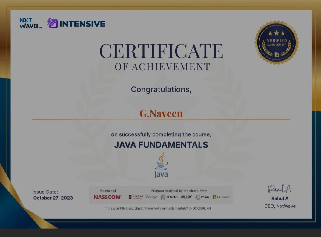 Naveen Kumar Gunja on LinkedIn: #nxtwave Naveen Kumar Gunja on LinkedIn: #nxtwave