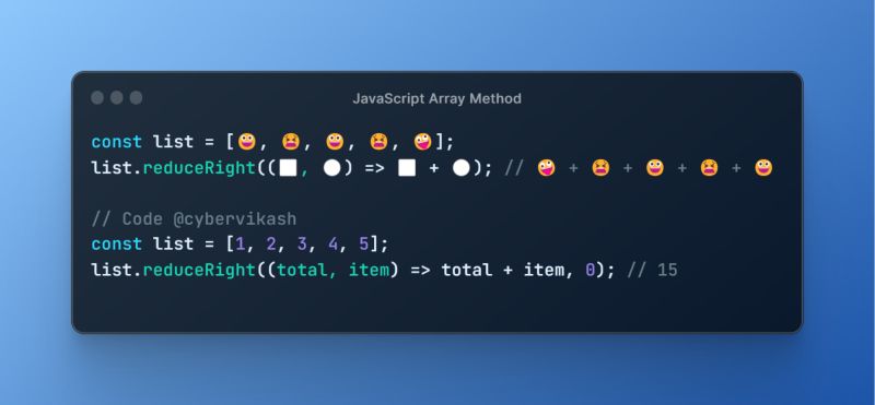 reducer function for array.reduceRight() | Vikash Sharma posted on the ... reducer function for array.reduceRight() | Vikash Sharma posted on the ...