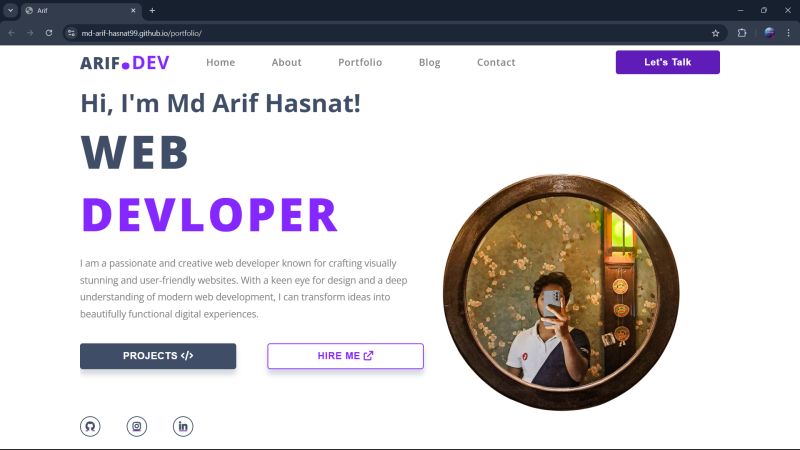 Md Arif Hasnat on LinkedIn: #devlopment #portfolio #webdev #frontend Md Arif Hasnat on LinkedIn: #devlopment #portfolio #webdev #frontend