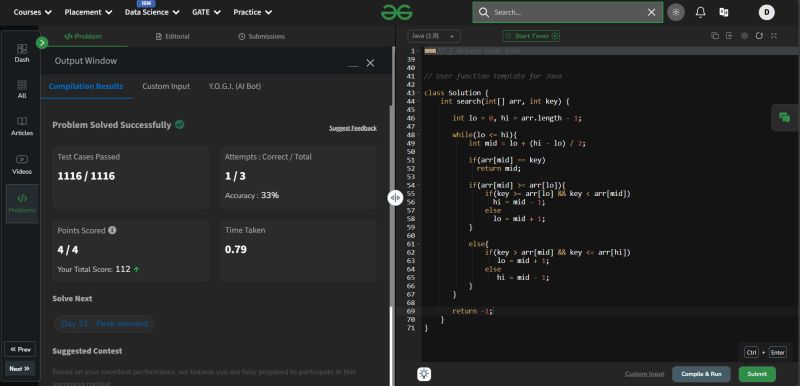 #100daysofcode #java #dsa #geeksforgeeks #gfg160 #binarysearch ... #100daysofcode #java #dsa #geeksforgeeks #gfg160 #binarysearch ...