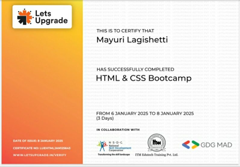 Mayuri Lagishetti on LinkedIn: #html #css #webdevelopment #letsupgrade ... Mayuri Lagishetti on LinkedIn: #html #css #webdevelopment #letsupgrade ...
