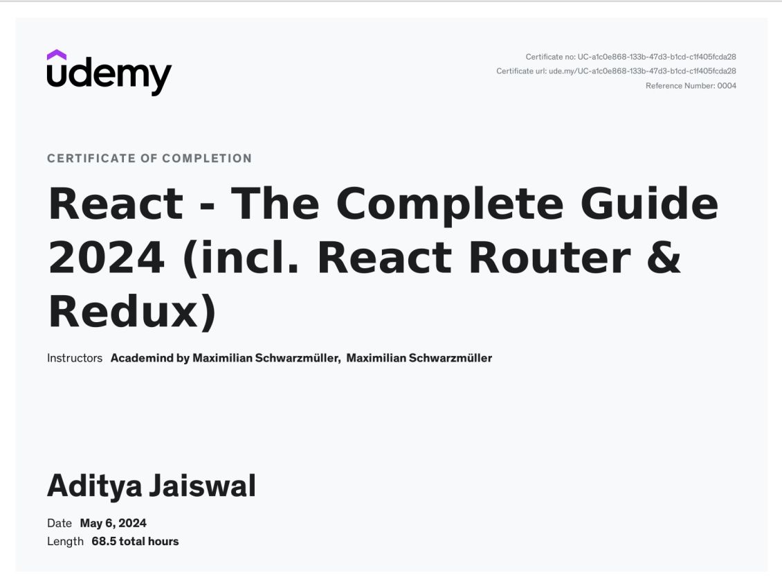 #react #reactjs #webdevelopment #frontend #javascript #udemy… | Aditya ... #react #reactjs #webdevelopment #frontend #javascript #udemy… | Aditya ...