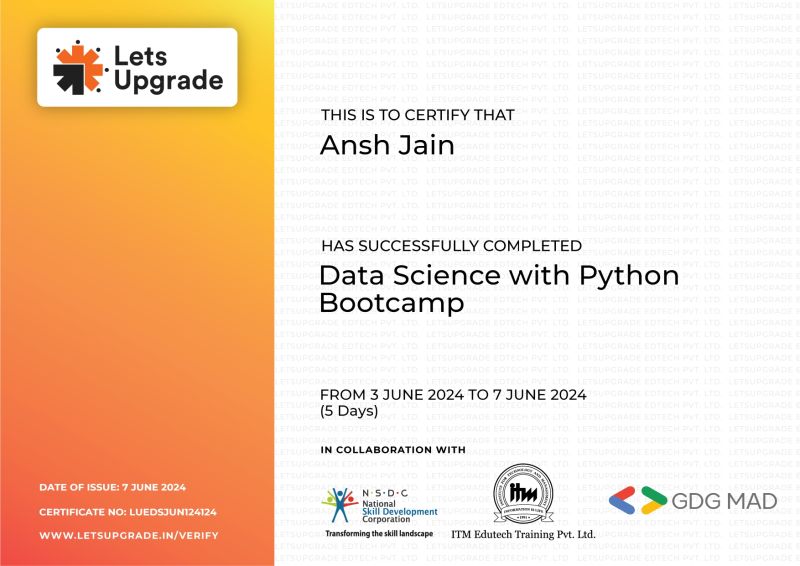 Ansh Jain on LinkedIn: I have completed my data science with python ... Ansh Jain on LinkedIn: I have completed my data science with python ...