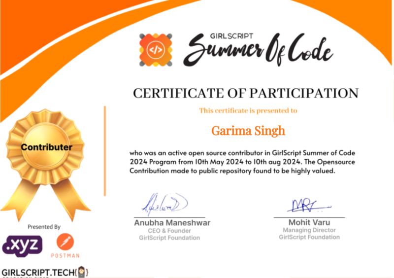 Garima Singh on LinkedIn: #gssoc #opensource Garima Singh on LinkedIn: #gssoc #opensource