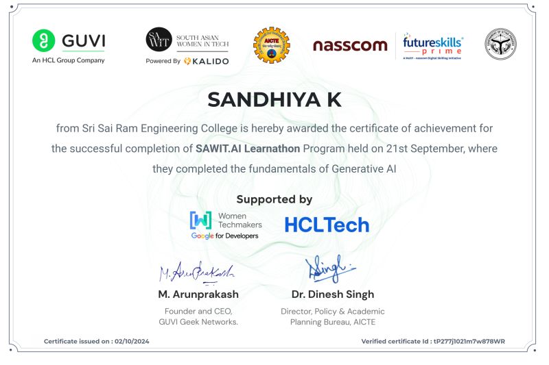 SANDHIYA K on LinkedIn: #genai #guvi SANDHIYA K on LinkedIn: #genai #guvi
