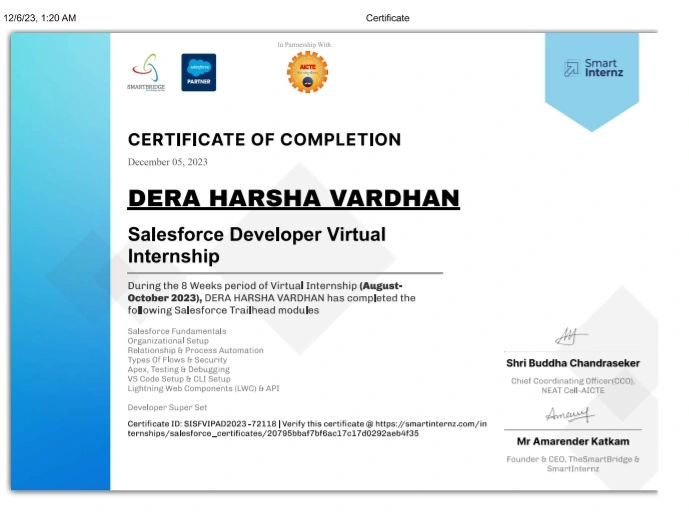 Dera Harsha on LinkedIn: #salesforcedeveloper #certificationcomplete # ... Dera Harsha on LinkedIn: #salesforcedeveloper #certificationcomplete # ...