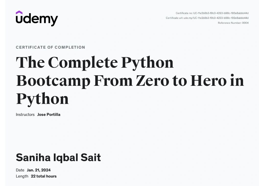 Saniha Sait on LinkedIn: #python #programming #webdevelopment #udemy # ... Saniha Sait on LinkedIn: #python #programming #webdevelopment #udemy # ...