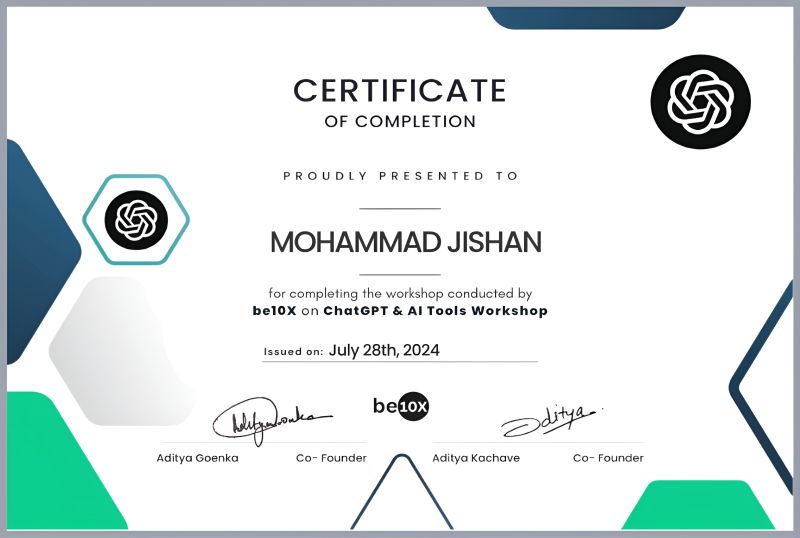 Mohammad Jishan on LinkedIn: #ai #chatgpt #be10x #productivity # ... Mohammad Jishan on LinkedIn: #ai #chatgpt #be10x #productivity # ...