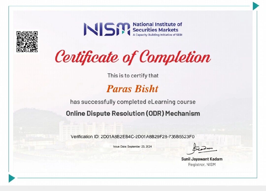 Paras Bisht on LinkedIn: #nism Paras Bisht on LinkedIn: #nism