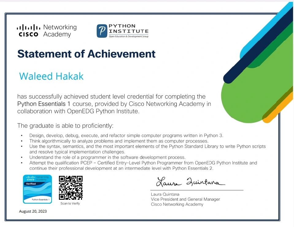 Waleed Hakak on LinkedIn: #cisco #pythonprogramming #pythoncoding Waleed Hakak on LinkedIn: #cisco #pythonprogramming #pythoncoding