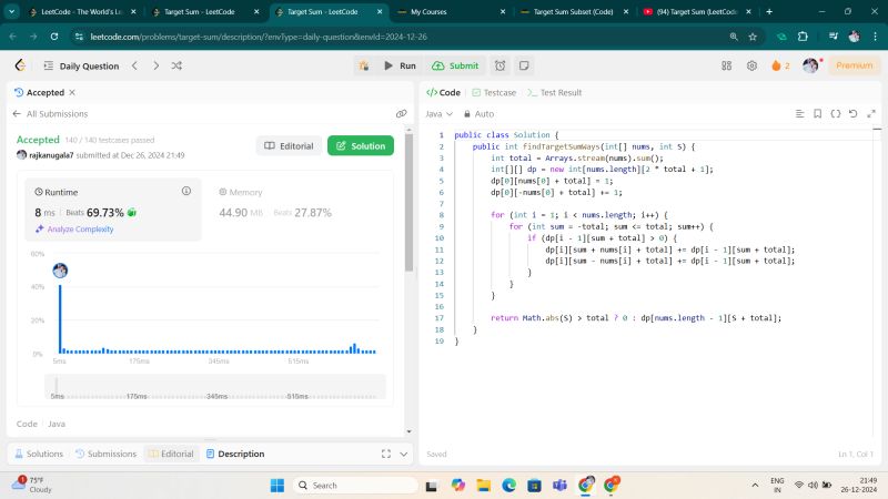 Rajkumar Kanugala on LinkedIn: Day 2 : Find Target Sum Ways This ... Rajkumar Kanugala on LinkedIn: Day 2 : Find Target Sum Ways This ...