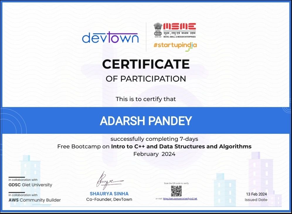 Adarsh Pandey on LinkedIn: #devtown #cplusplus #datastructures # ... Adarsh Pandey on LinkedIn: #devtown #cplusplus #datastructures # ...