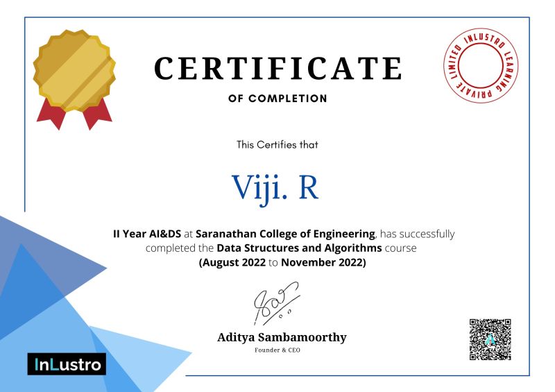 Viji Ravikumar on LinkedIn: #datastructures #algorithms #ai # ... Viji Ravikumar on LinkedIn: #datastructures #algorithms #ai # ...