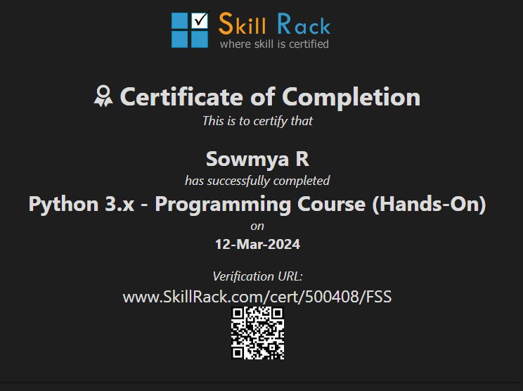 #skillrack #python | Sowmya R #skillrack #python | Sowmya R