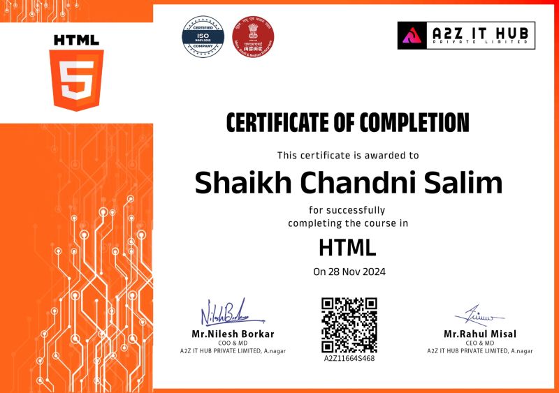 Shaikh Chandni Salim on LinkedIn: #html #webdevelopment #learningjourney Shaikh Chandni Salim on LinkedIn: #html #webdevelopment #learningjourney
