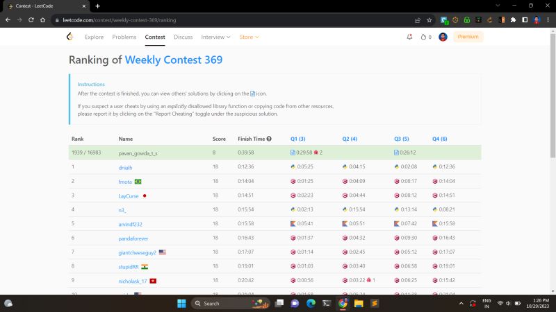Pavan Gowda T S on LinkedIn: Today's Leetcode Weekly Contest 369 ... Pavan Gowda T S on LinkedIn: Today's Leetcode Weekly Contest 369 ...