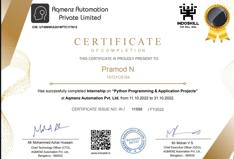 Pramod N on LinkedIn: #internship #python_programming # ... Pramod N on LinkedIn: #internship #python_programming # ...