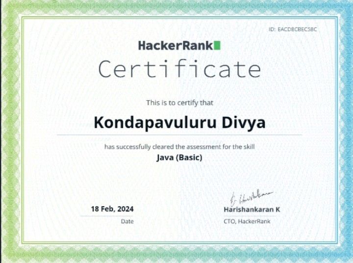 #javaprogramming #javadeveloper #hackerrankcertified #linkedin… | divya ... #javaprogramming #javadeveloper #hackerrankcertified #linkedin… | divya ...