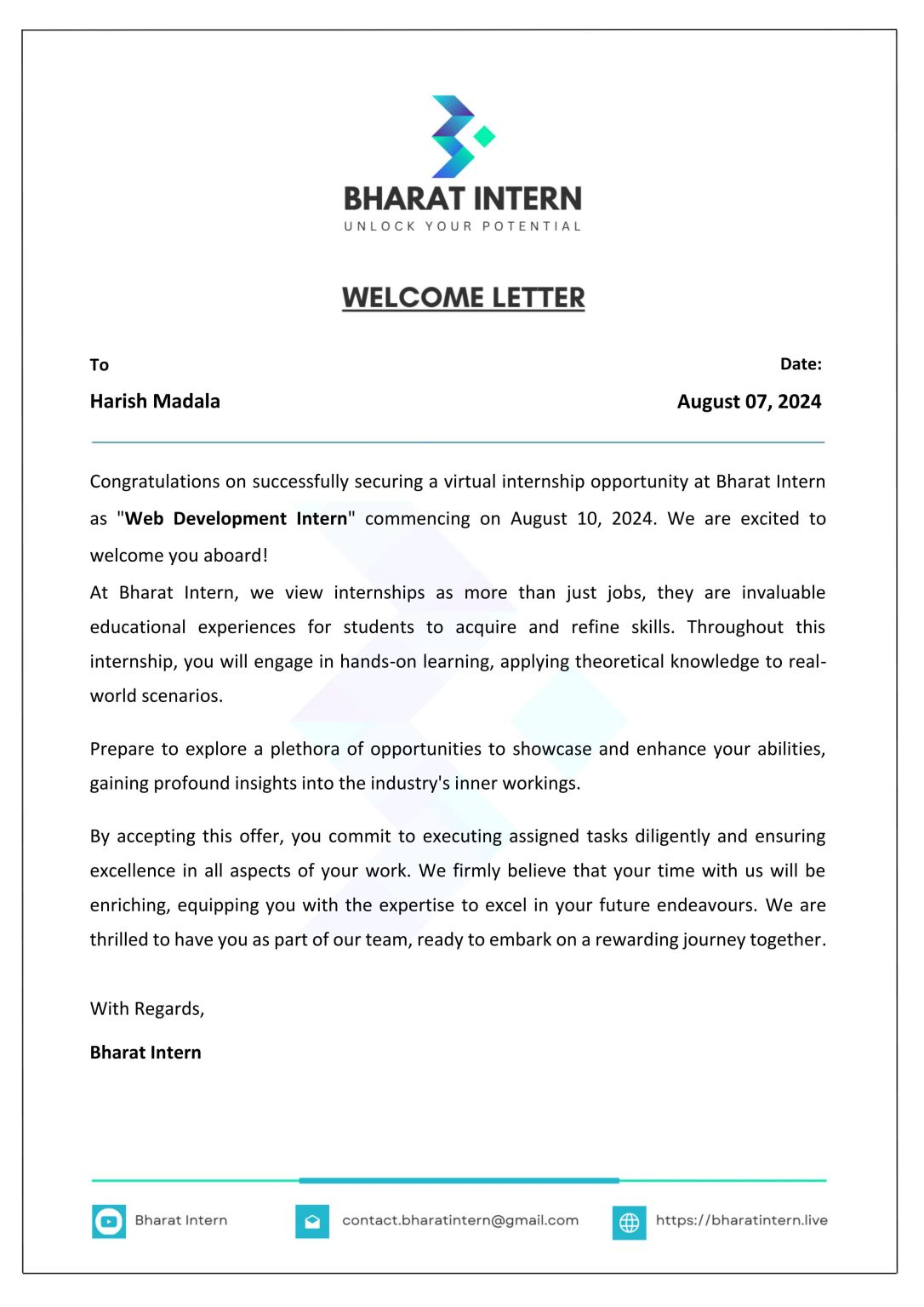 Harish Madala on LinkedIn: #internship #bharatintern # ... Harish Madala on LinkedIn: #internship #bharatintern # ...