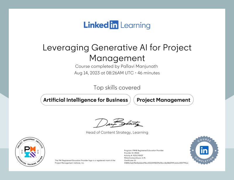How to use Generative AI for Project Management | Pallavi Manjunath HM ... How to use Generative AI for Project Management | Pallavi Manjunath HM ...